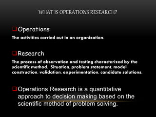 Operation research and its application | PPT