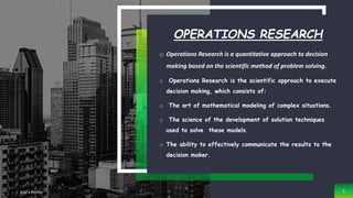 Operation research and its application | PPTX