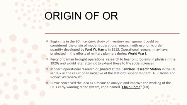 Operations Research | PPT