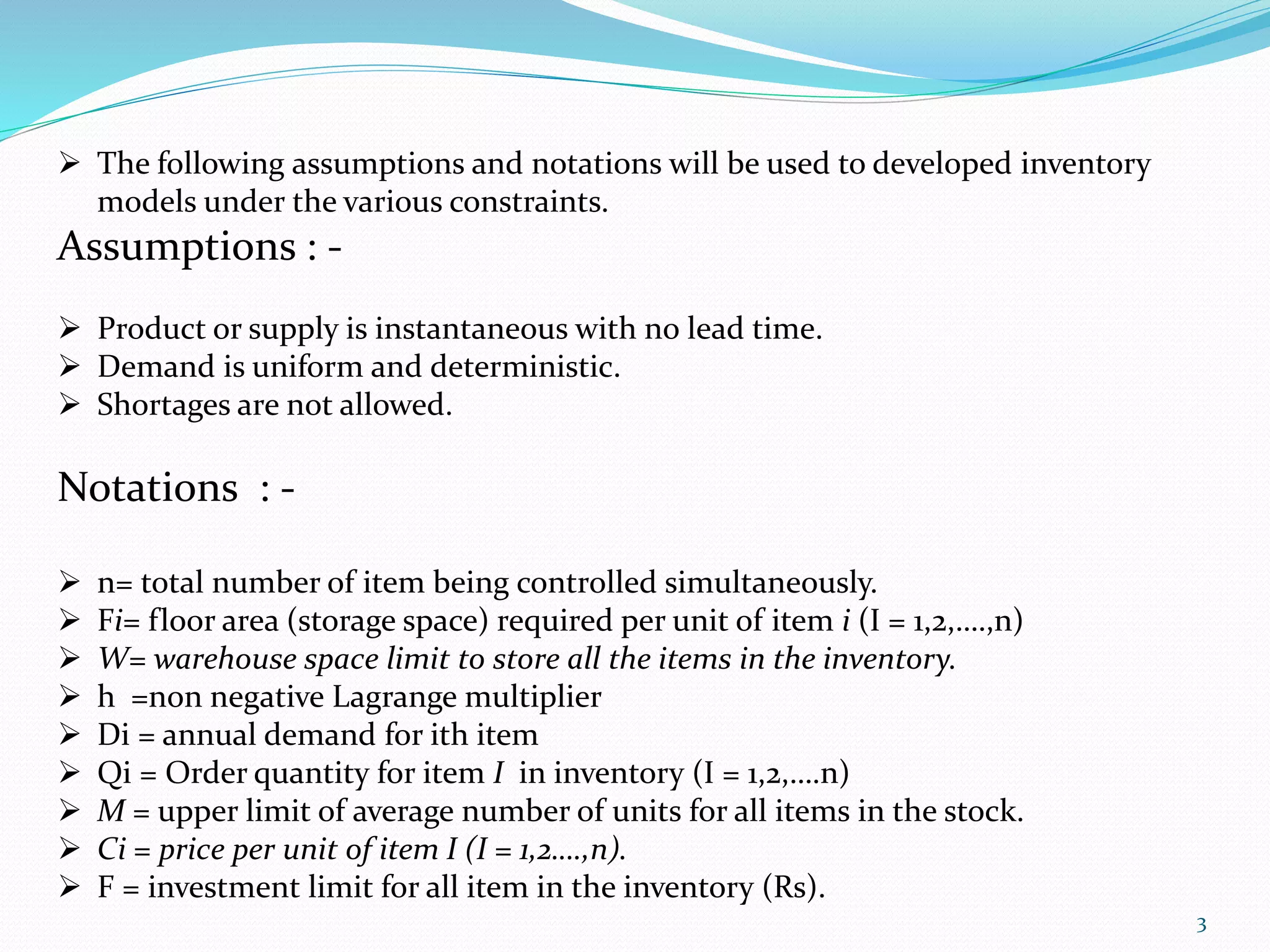 Inventory Model 3 Operation Research | PPTX