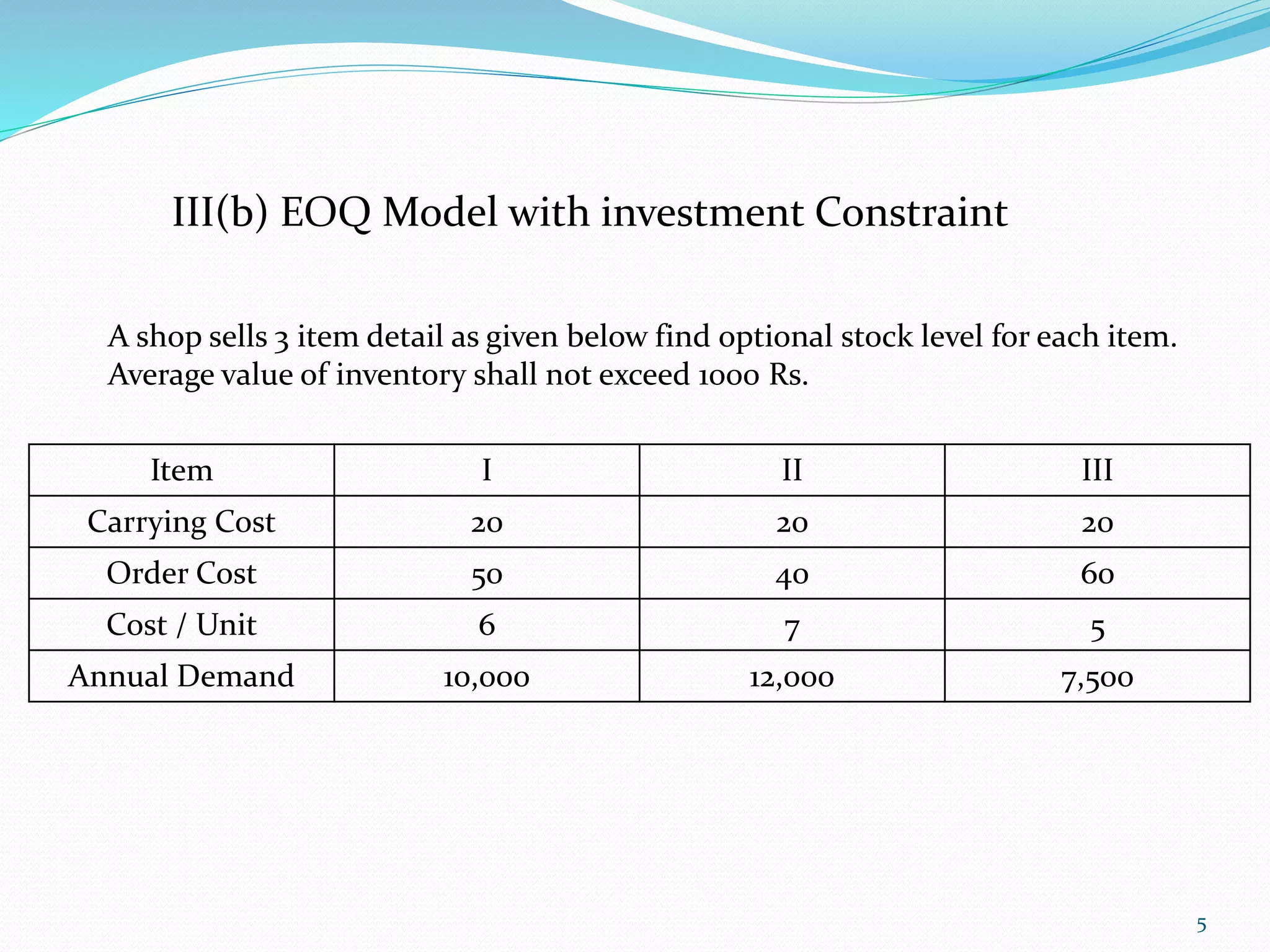 Inventory Model 3 Operation Research | PPTX