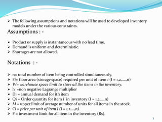 Inventory Model 3 Operation Research | PPTX