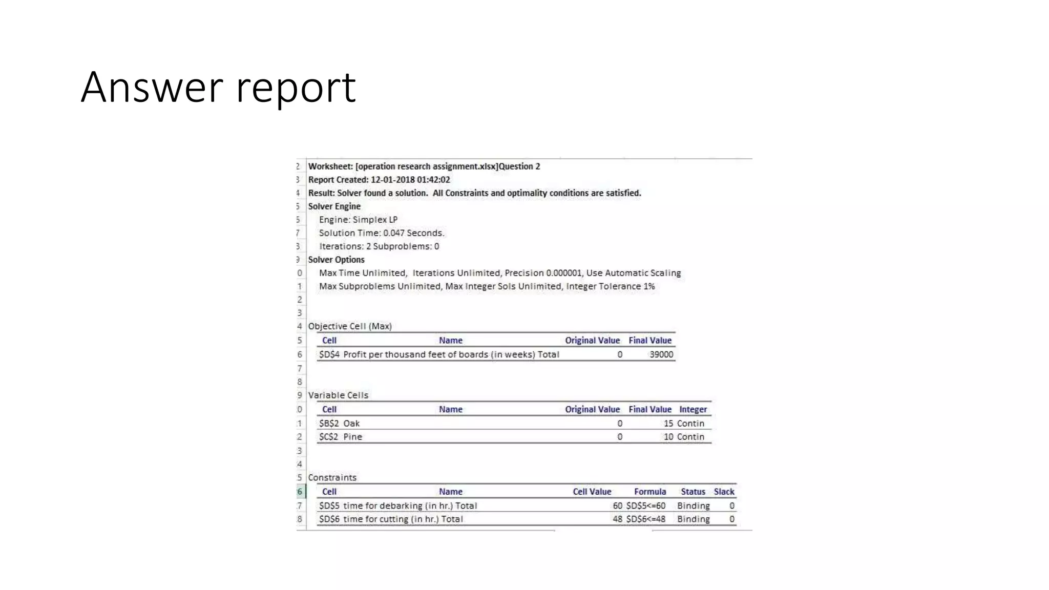 Linear Programming based questions using solver in excel | PPT