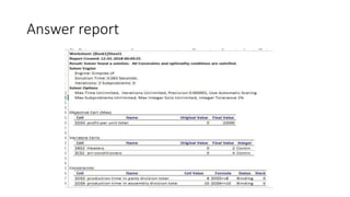 Linear Programming based questions using solver in excel | PPT