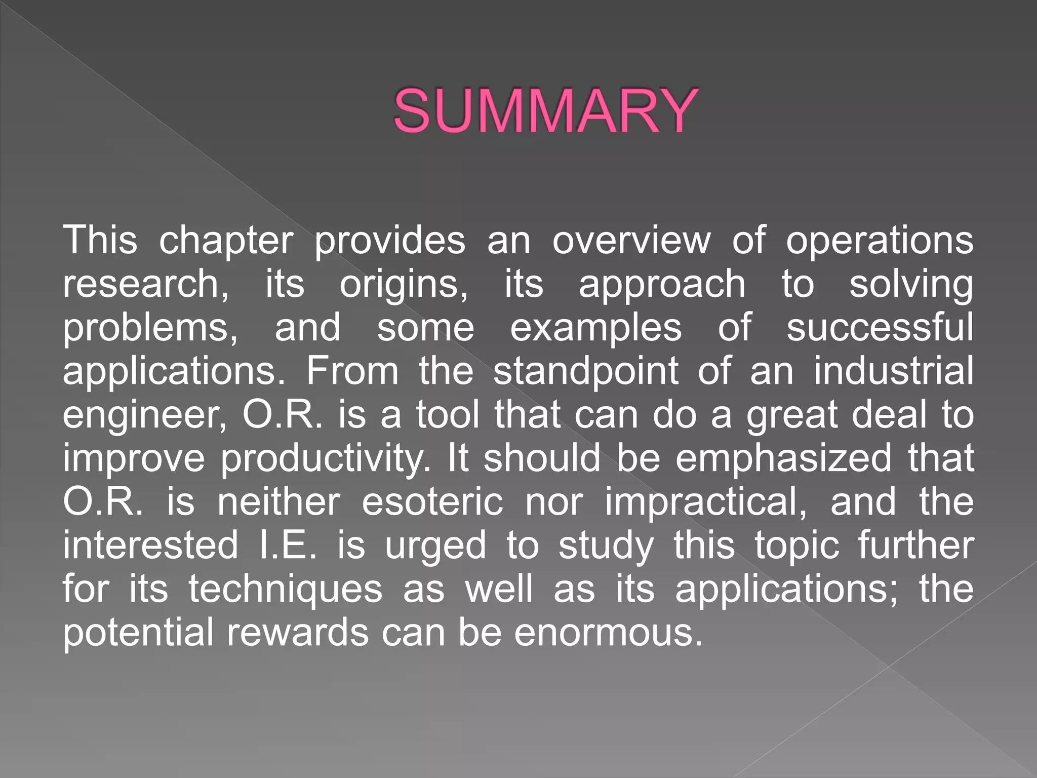 Operation research ppt | PPTX