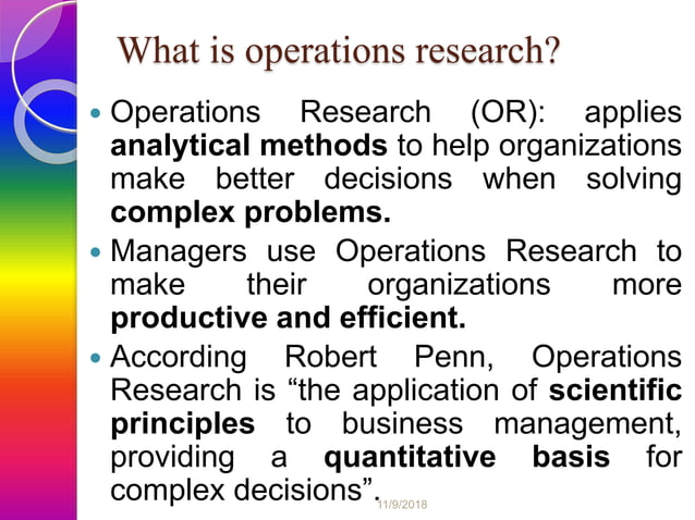 Operation research ppt chapter one | PPT