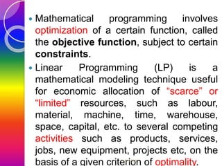 Operation research ppt chapter two mitku | PPTX