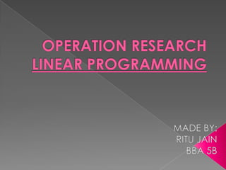 Operation research | PPTX