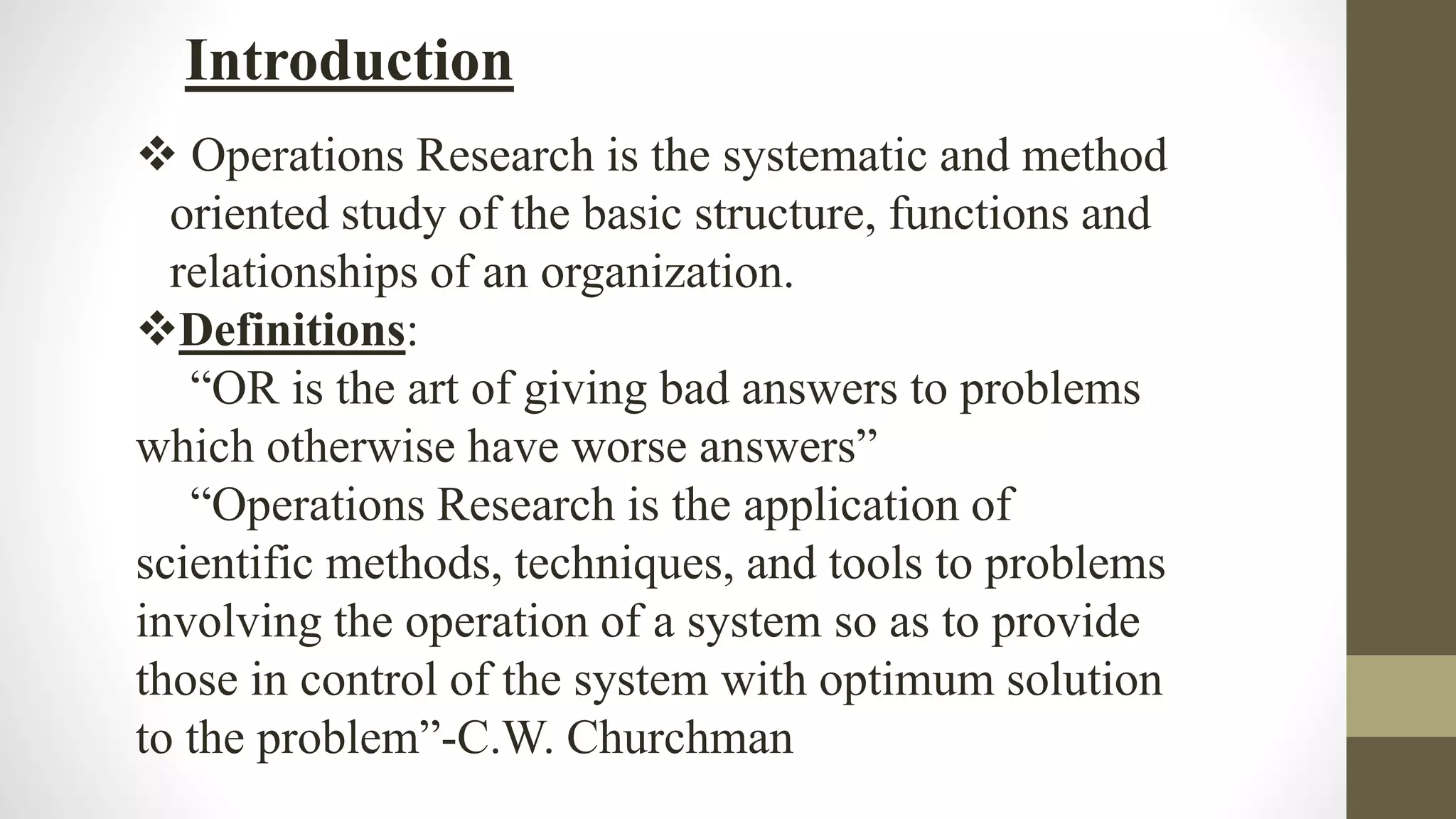 Operation research techniques | PPT