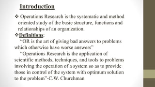 Operation research techniques | PPT