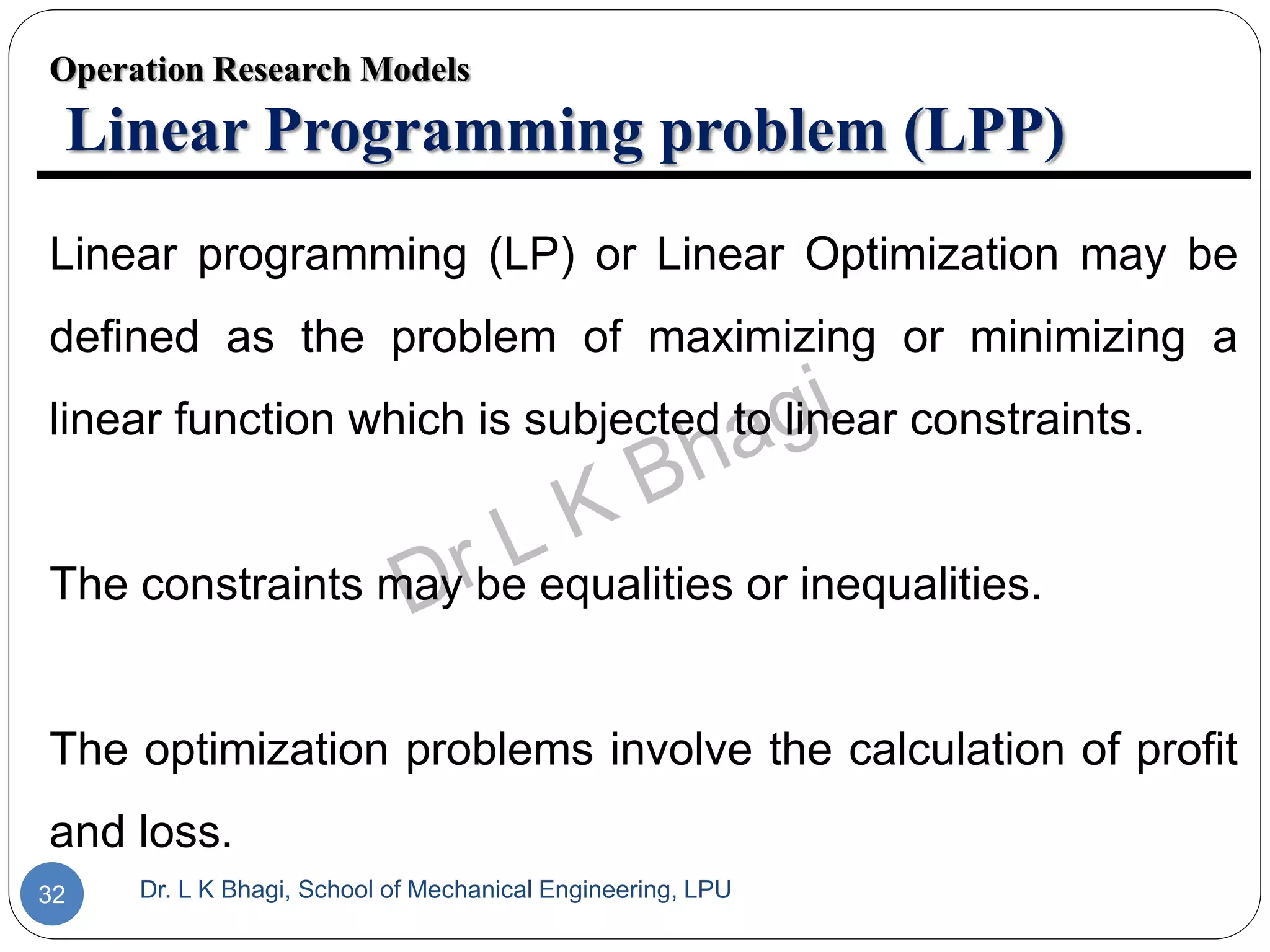 Operation research unit1 introduction and lpp graphical and simplex method | PPTX