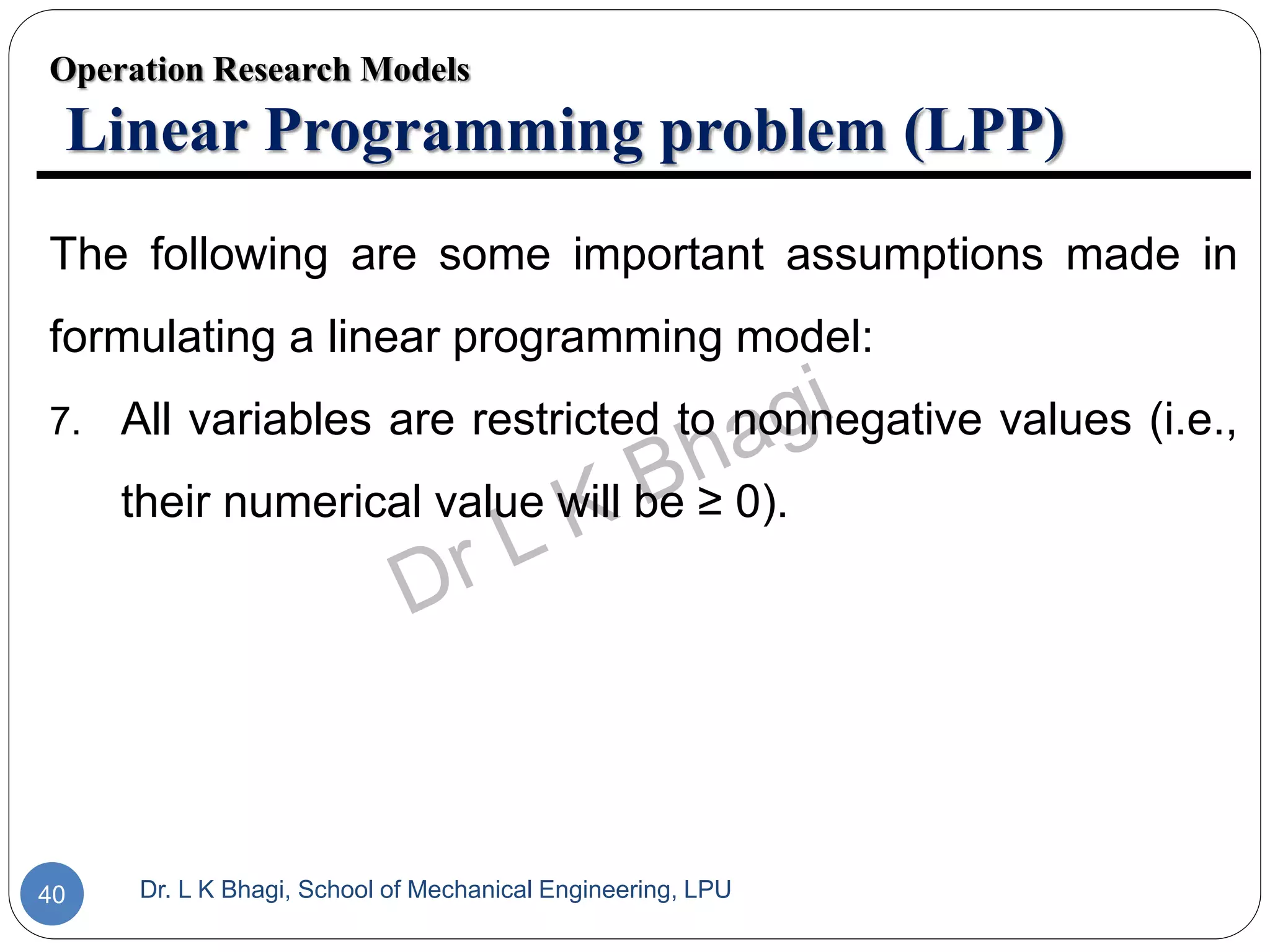 Operation research unit1 introduction and lpp graphical and simplex method | PPTX