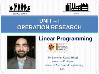 Operation research unit1 introduction and lpp graphical and simplex ...