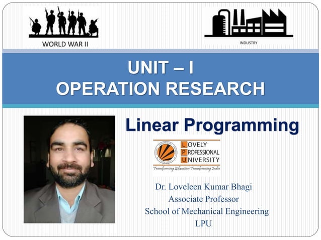 Operation research unit1 introduction and lpp graphical and simplex ...