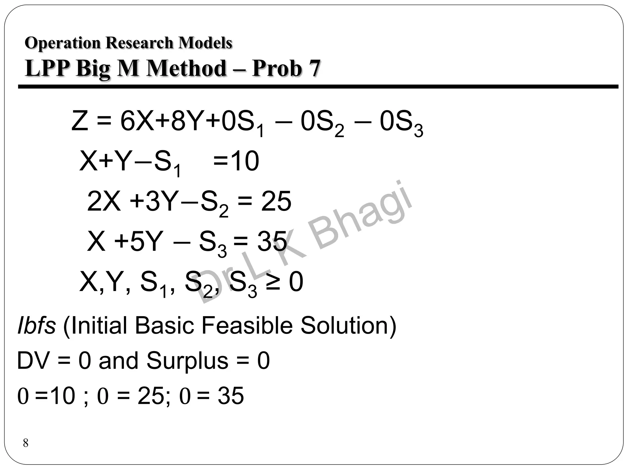 Operation research unit 1: LPP Big M and Two Phase method | PPT
