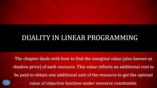 Operation research unit 2 Duality and methods | PPT