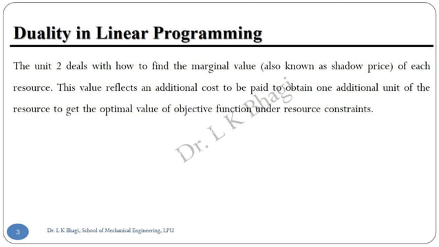 Operation research unit 2 Duality and methods | PPT