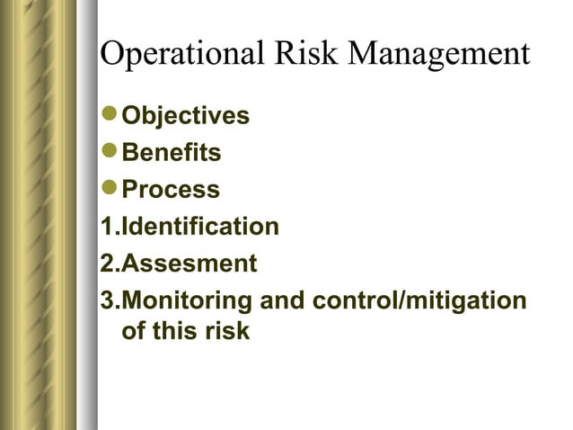 Operation Risk Management 03 | PPT