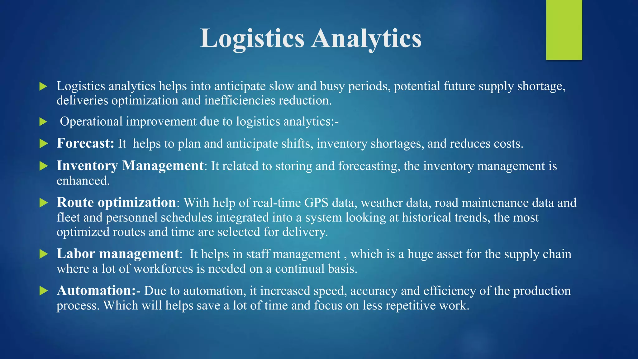 Applications of analytics in operation domain | PPTX