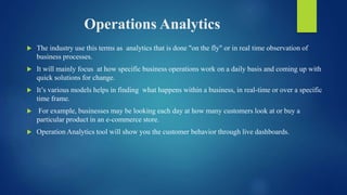 Applications of analytics in operation domain | PPTX