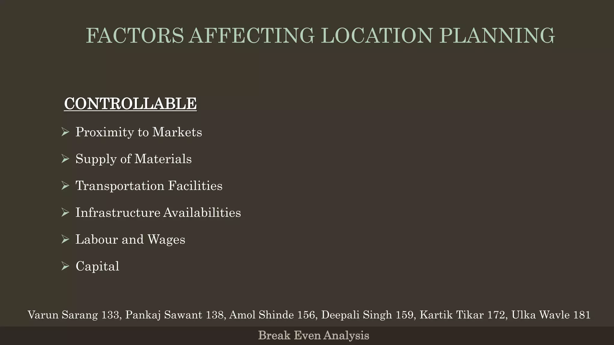 Break Even Analysis | PPTX