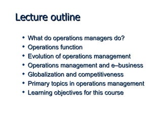 operations management | PPT