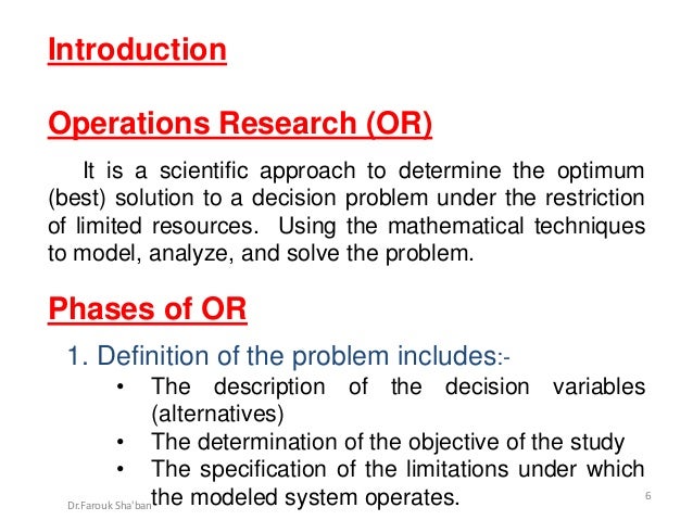Operations research