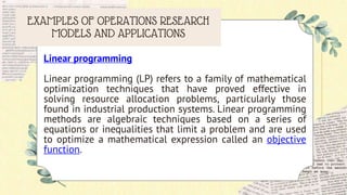 Operations-research in quantitative math | PPTX