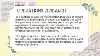 Operations-research in quantitative math | PPTX