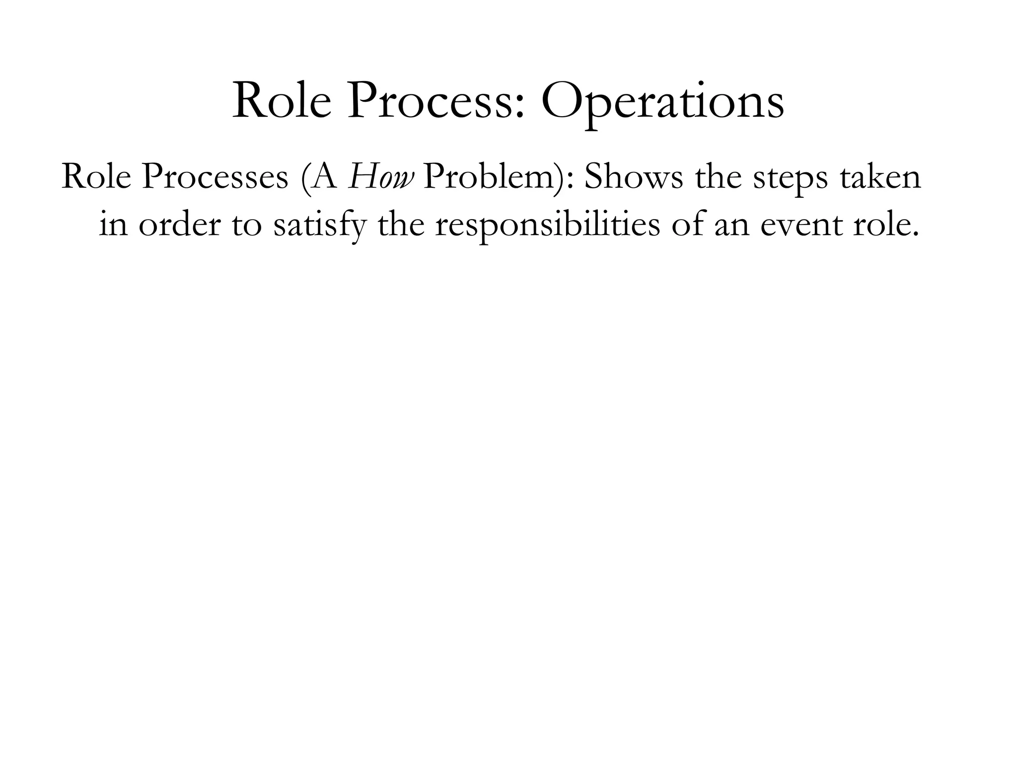 Operations Role Process | PPT