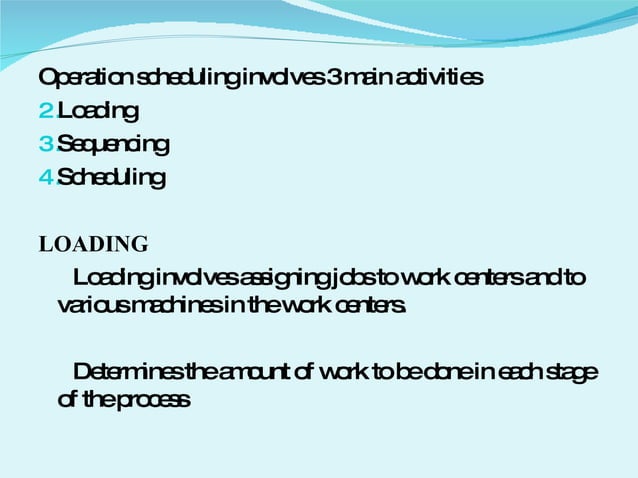 Operations Scheduling | PPT