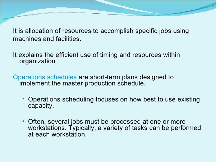 Operations Scheduling operations-scheduling