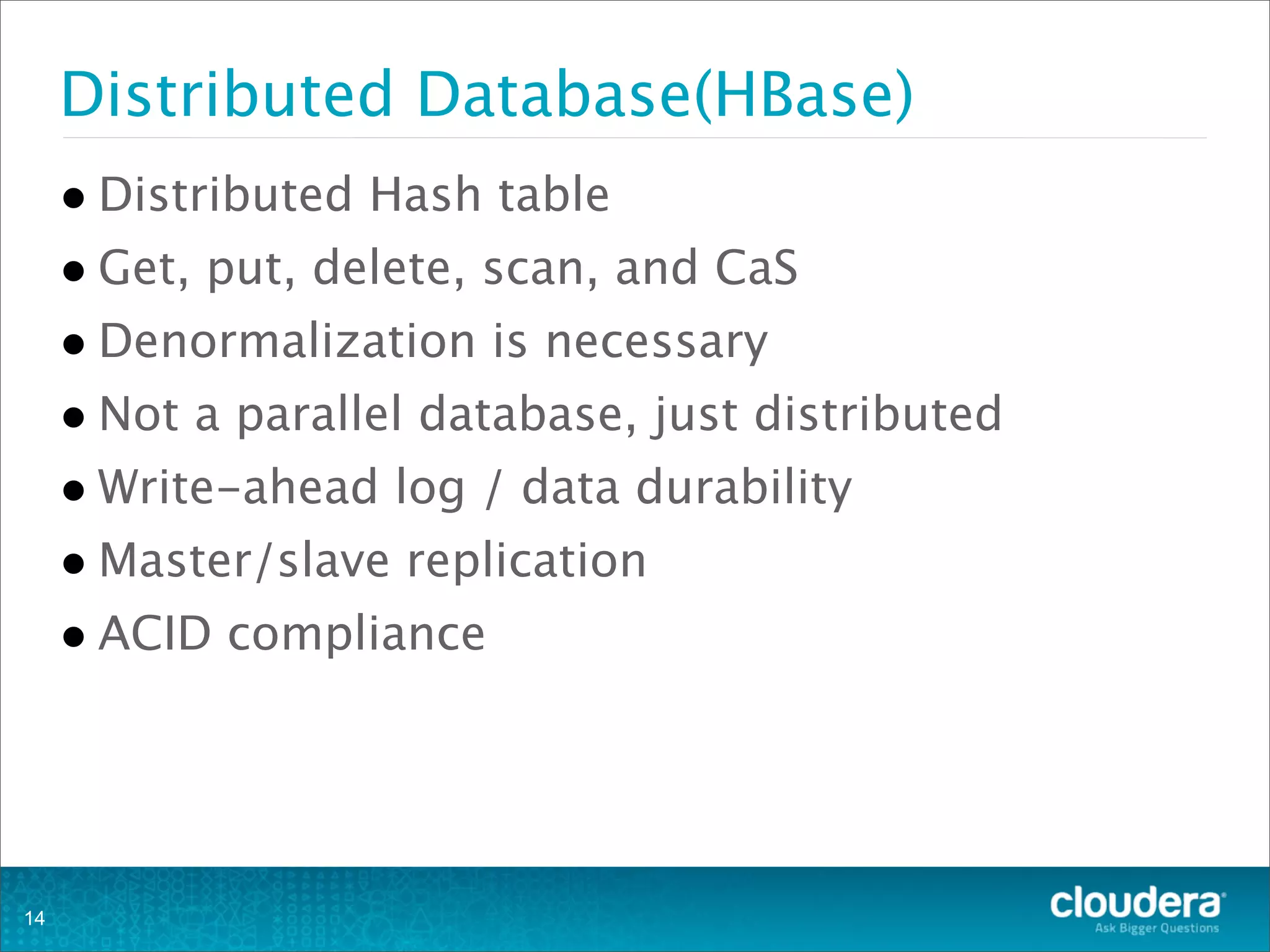HBaseCon 2013: Apache HBase, Meet Ops. Ops, Meet Apache HBase. | PDF