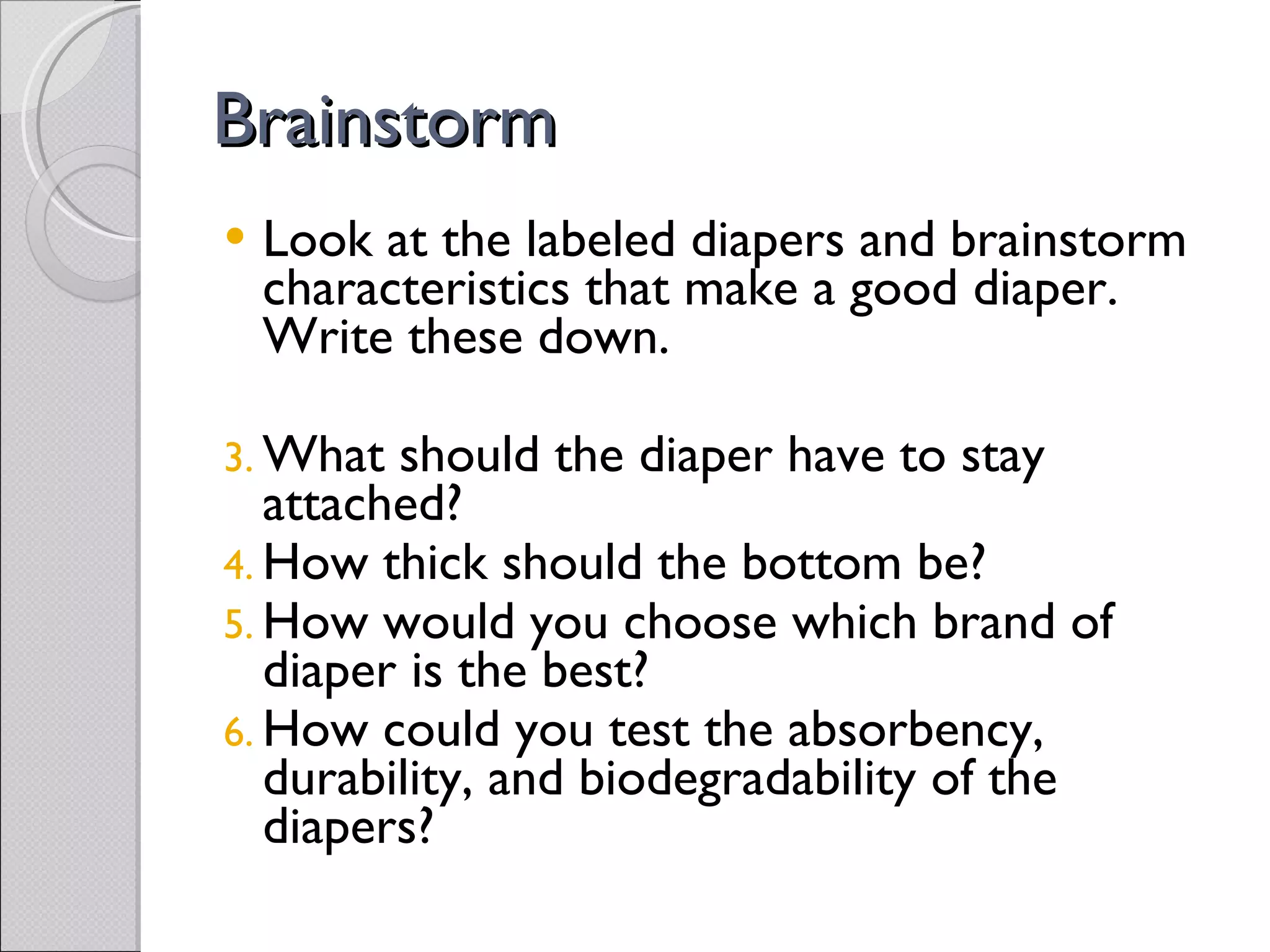 Operation Saggy, Baggy Diapers | PPT