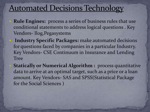 Automated Decision Making Comes Of Age | PPT