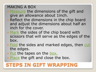 Operations chart gift wrapping - Methods Engineering | PPTX