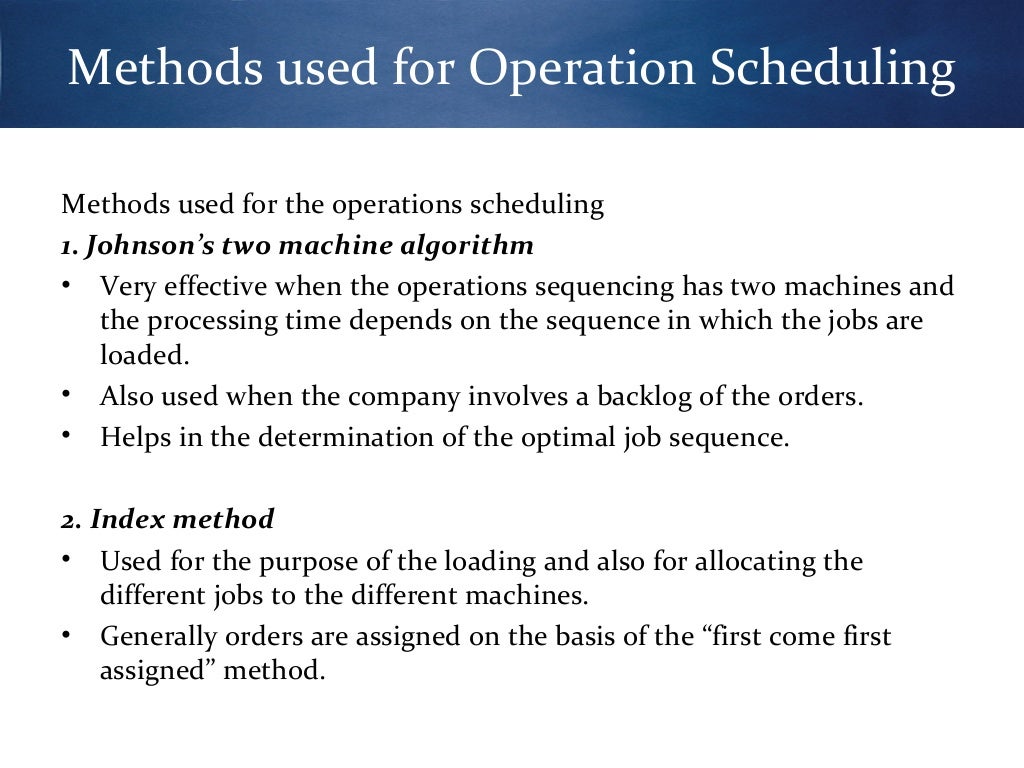 Operation Scheduling
