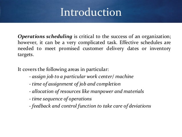 Operation Scheduling operation-scheduling
