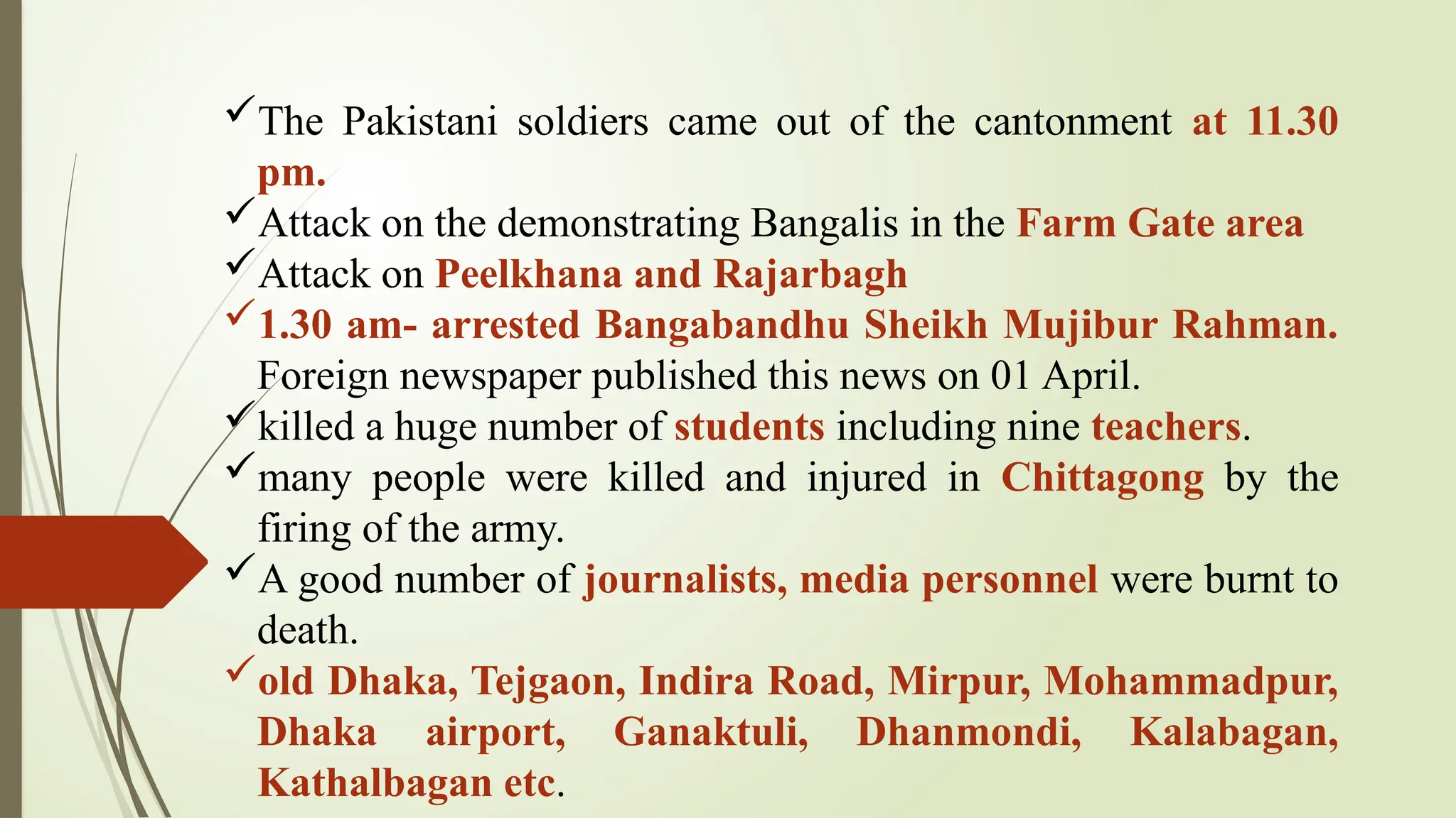 Operation searchlight in 1971 Bangladesh.pptx | War and Conflicts