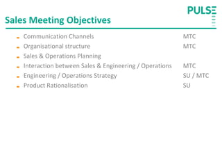 Operations & engineering presentation to sales meeting | PPT