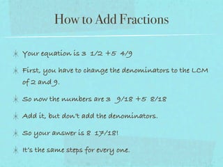 Operations fractions | KEY