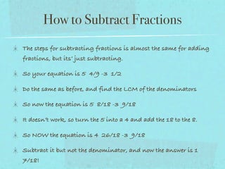 Operations fractions | KEY