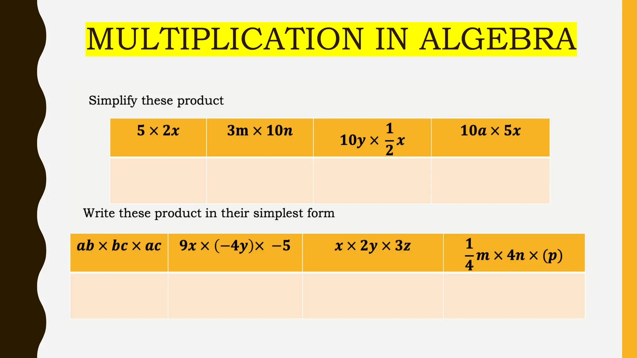 Operations in Algebraic of addition and subtraction | PPT