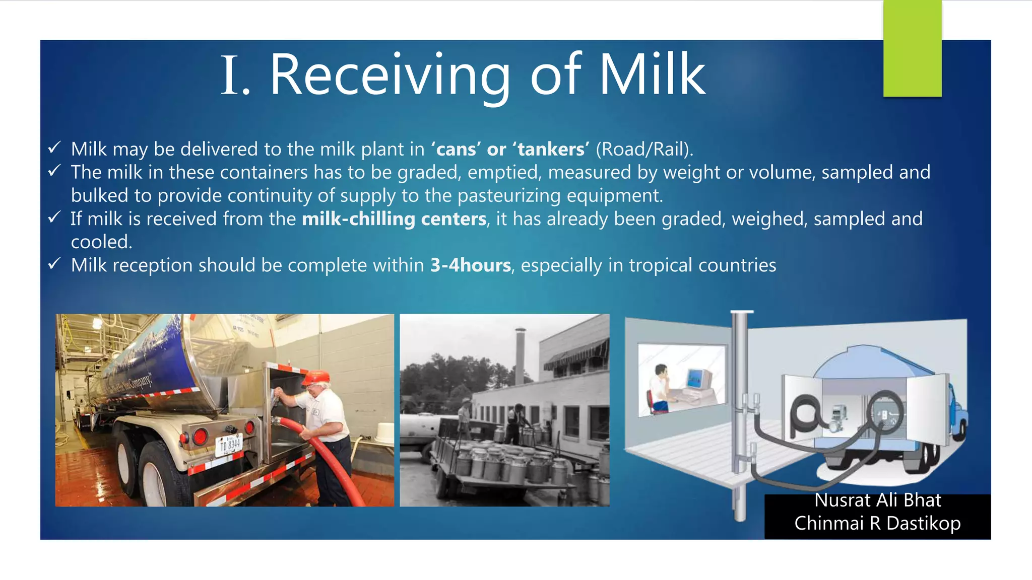 Operations in milk processing plant | PPTX