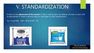 Operations in milk processing plant | PPTX