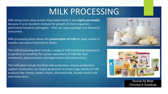 Operations in milk processing plant | PPTX | Chemistry | Science