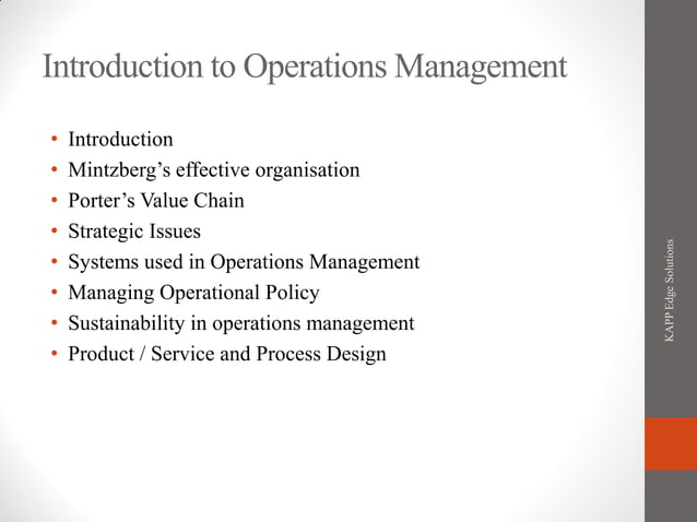 Operations management | PPT
