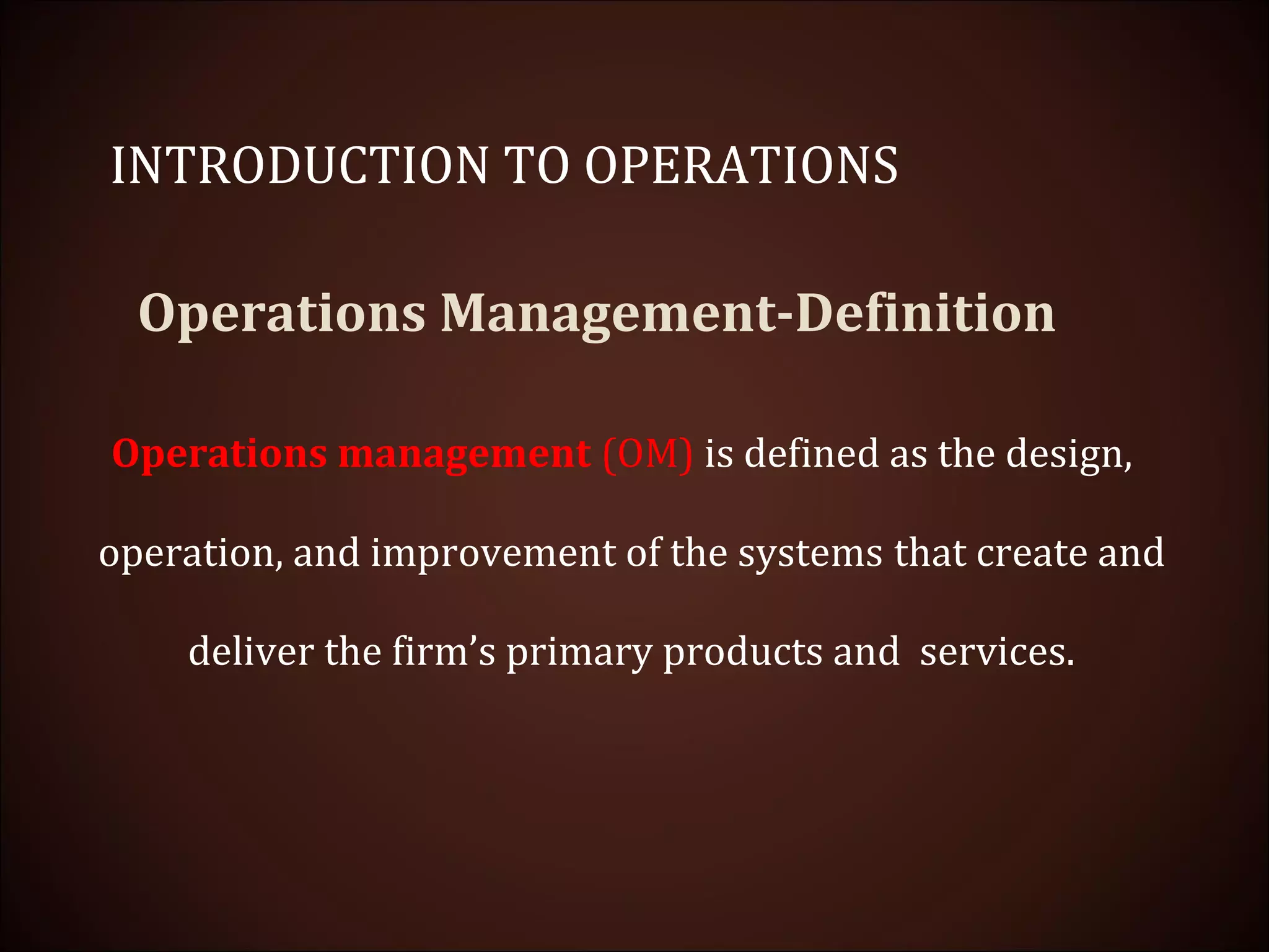 Operations management | PPT