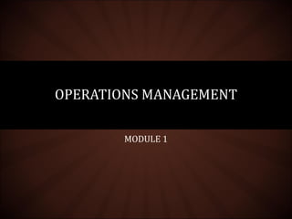 Operations management | PPT
