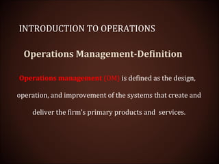 Operations management | PPT